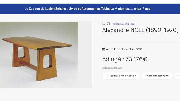 Alexandre Noll : Estimation d'un prix en vue d'une vente